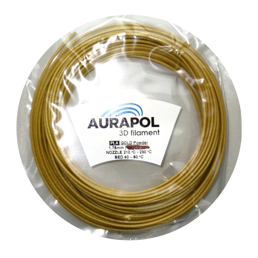 AURAPOL Sample PLA 3D Filament Gold Powder 1.75 mm :: Aurapol