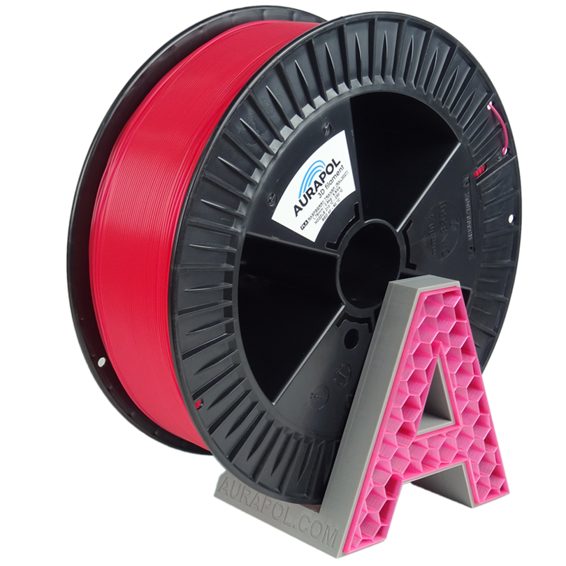 AURAPOL PLA 3D Filament Raspberry partially transparent 2,5 kg 1,75 mm ...